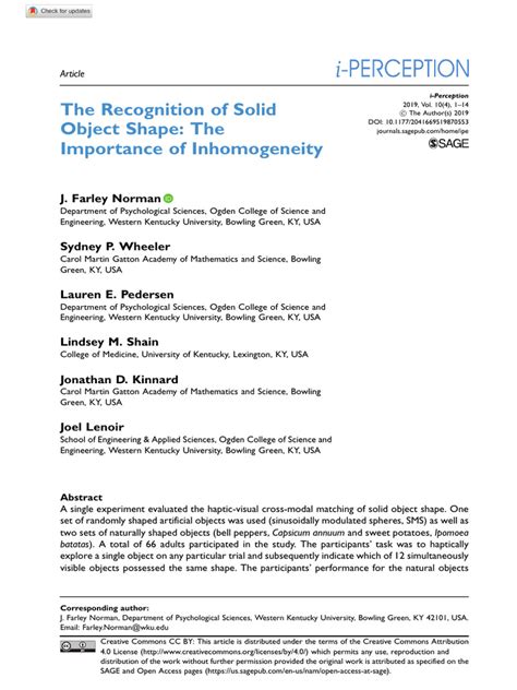 The Recognition Of Solid Pdf Perception Geometry