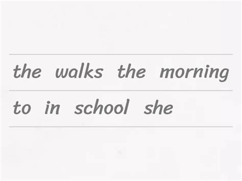 Simple Present Assigments Unjumble