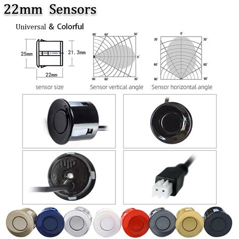 Hippcron Car LED Parking Sensor Kit 4 Sensors 22mm Reverse Radar Sound