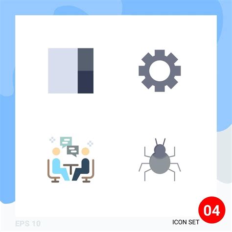 User Interface Pack Of 4 Basic Flat Icons Of Grid Dissucation Setting User Nature Editable