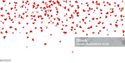 다른 색상의 색종이 하트를 가진 완벽 한 배경입니다 무작위로 떨어지는 색종이 발렌타인 데이 배경입니다 벡터 일러스트 레이
