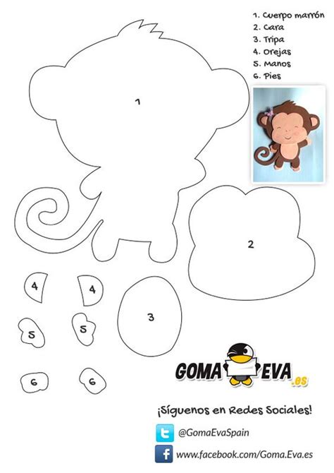 Eu Amo Artesanato Macaquinho Em Eva Molde