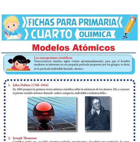 Modelos Atómicos Para Cuarto Grado De Primaria Actividades Educativas