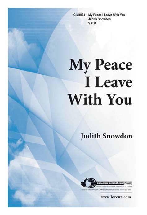 My Peace I Leave With You Mixed Choir Sheet Music