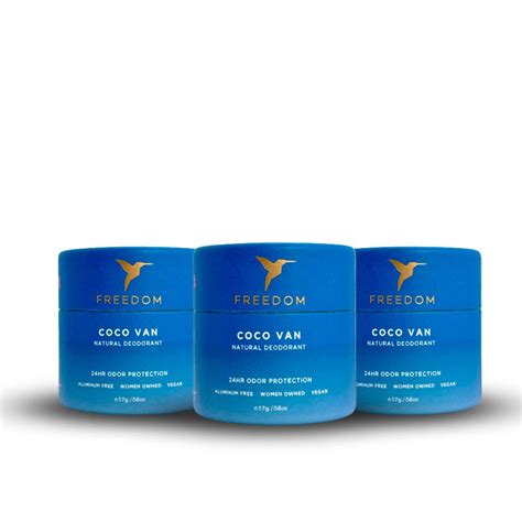 Travel Mini Cocovan Deodorant Pack 3 Freedom Natural Deodorant