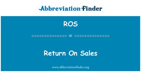 Definisi Ros Kembali Pada Penjualan Return On Sales