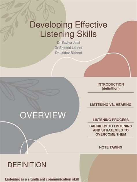 Developing Effective Listening Skills Pdf Nonverbal Communication