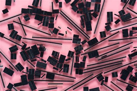 Pin Mm Single Row Female And Male Pin Header Connector Stock Image Image Of Circuit Male