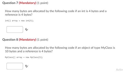 Solved Question Mandatory Point How Many Bytes Are Chegg Com