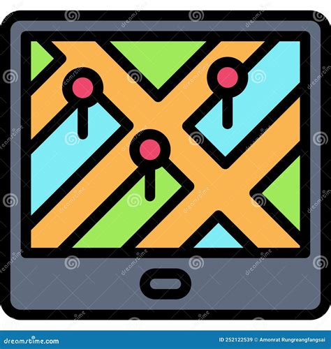Map On Tablet Icon Location Map And Navigation Vector Stock Vector Illustration Of Vector