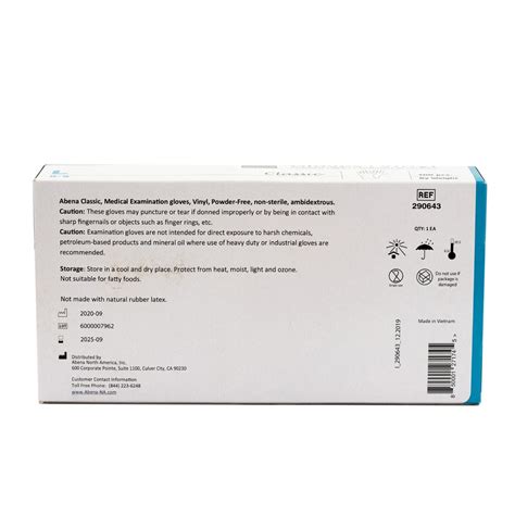 Abena Vinyl Powder Free Medical Examination Gloves
