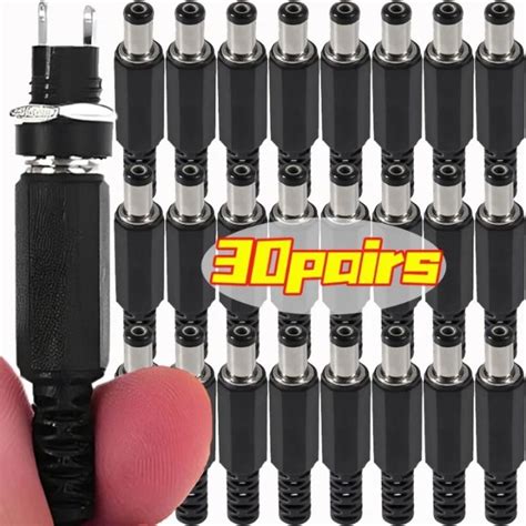 30pairs Plastic Plug Power Connectors Dc Male Female Replacement Socket