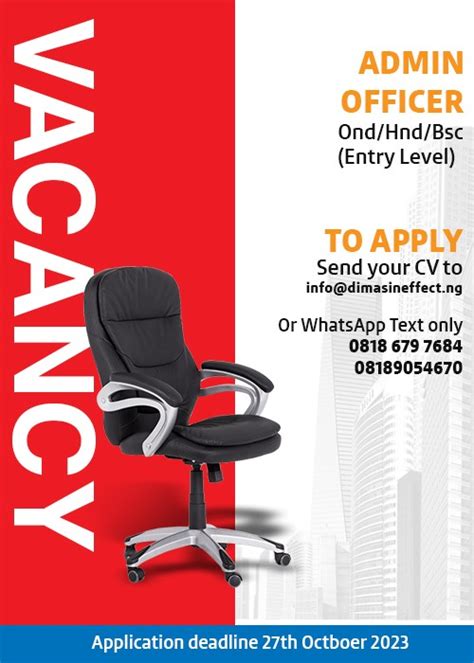 Vacancy Admin Officer Jobsvacancies Nigeria