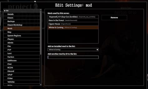 how to add mods to project zomboid server