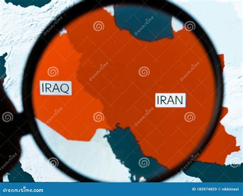 Countries Iran And Iraq On A World Map Stock Image Image Of Conflict
