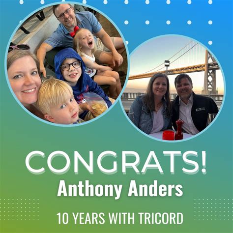 Tricords Anthony Anders Is Celebrating His 10 Year Anniversary With Our Team Anthony Has A B S