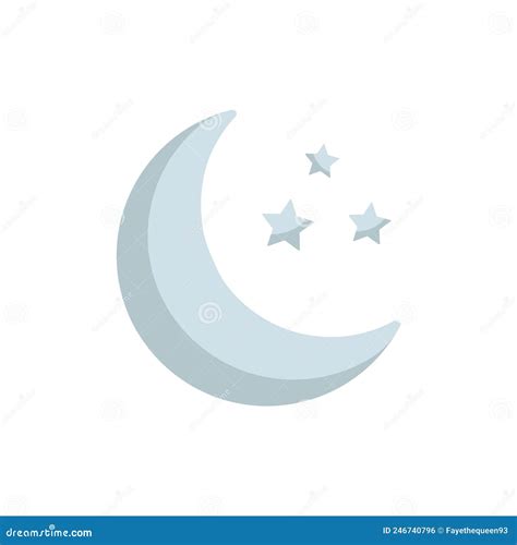Luna Y Estrellas Luna Gris Y Estrellas Aisladas En Fondo Blanco