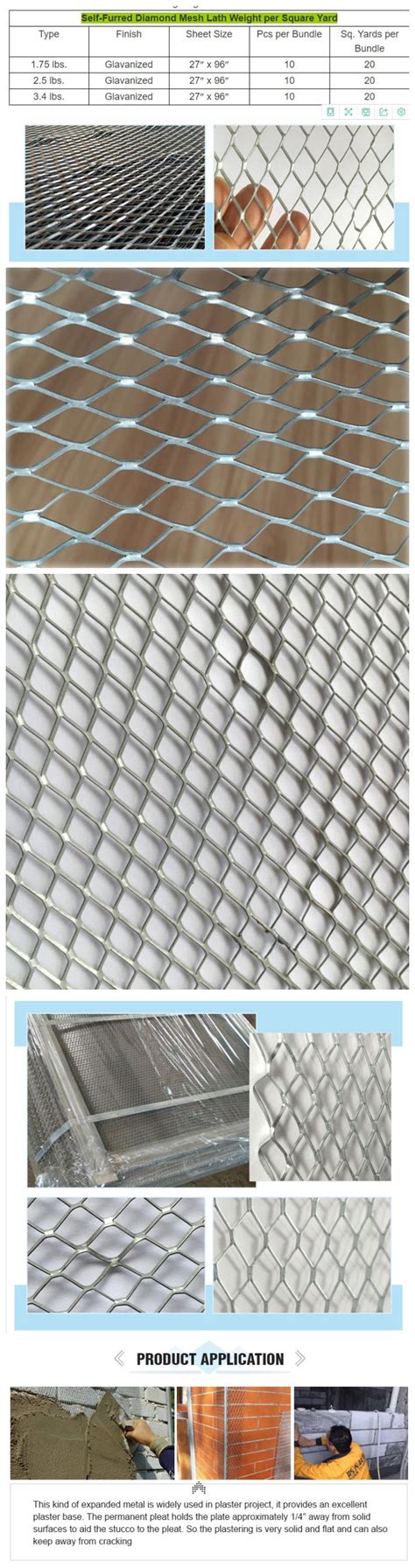 Self Furring Diamond Metal Lath For Stucco