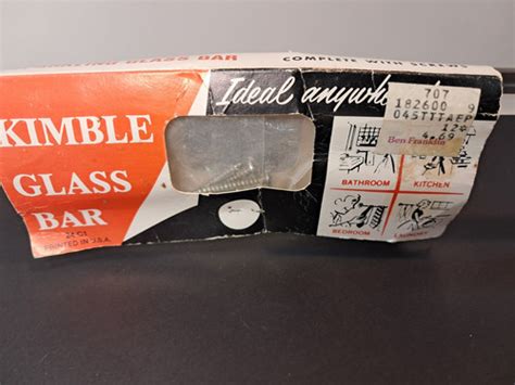 Vintage 24 Bent Glass Towel Bar Mcm With Brackets And Srews Kimble Ebay