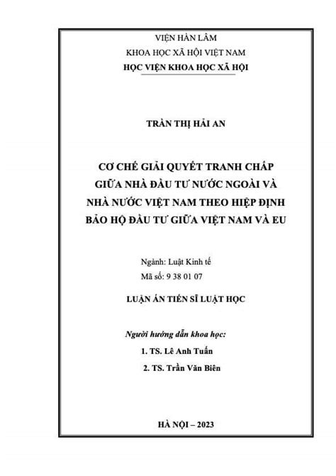 CƠ ChẾ GiẢi QuyẾt Tranh ChẤp GiỮa NhÀ ĐẦu TƯ NƯỚc NgoÀi VÀ NhÀ NƯỚc