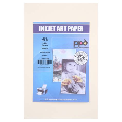 Ppd Inkjet Printable Cotton Canvas 11x17 125lbs 340gsm 10 Sheets