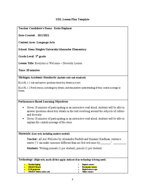 Divesity Lesson Plan Pdf