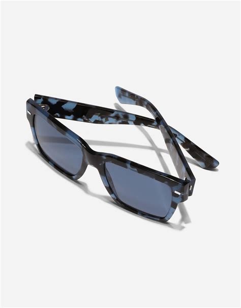 Banano Sunglasses In Havana Blue For Men Dolceandgabbana®