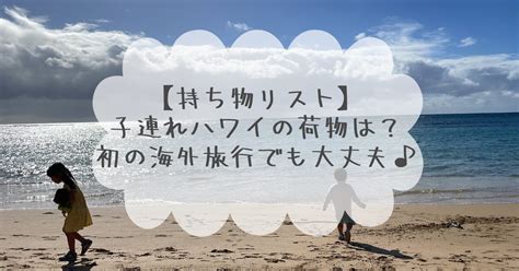 持ち物リスト子連れハワイの荷物は初の海外旅行でも大丈夫 えぬけいママのワンオペ子育てブログ