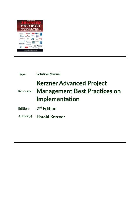 Kerzner Advanced Project Management Best Practices On Implementation