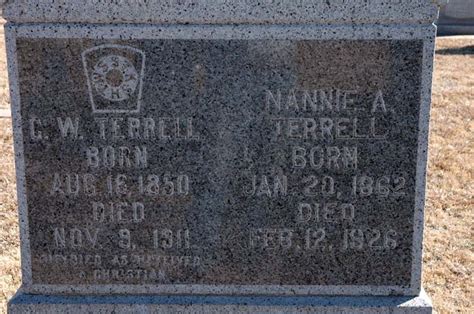 Nancy Ann “nannie” Penn Terrell 1862 1926 Find A Grave Memorial