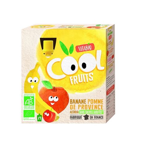 Compote Cool Fruits Banane Pomme Vitabio Goji Maroc
