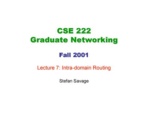 Intra Domain Routing Lecture Slides Poli 10 Docsity