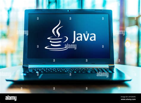 Poznan Pol Mar 24 2020 Laptop Computer Displaying Logo Of Java A