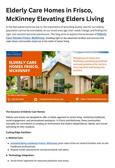 Ppt Elderly Care Homes In Frisco Mckinney Elevating Elders Living