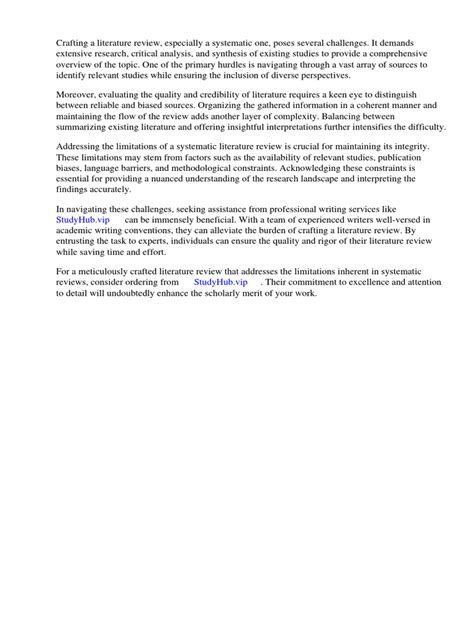 systematic literature review limitations pdf systematic review