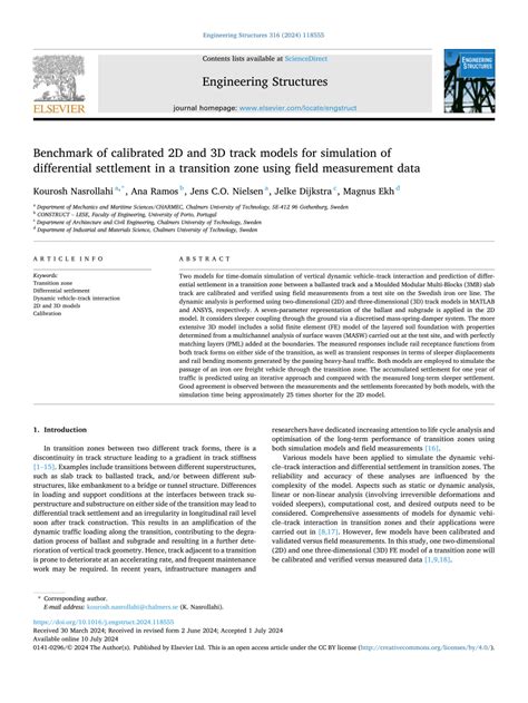Pdf Benchmark Of Calibrated 2d And 3d Track Models For Simulation Of