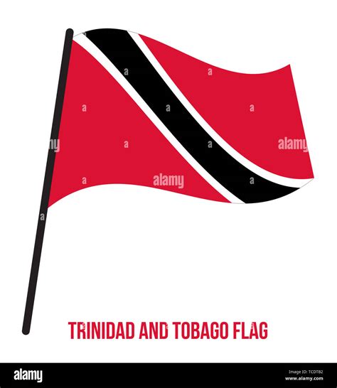 Trinidad And Tobago Flag Waving Vector Illustration On White Background