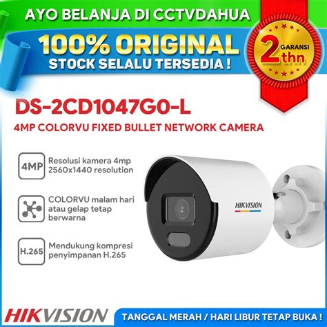 Jual Hikvision Ds 2cd1047g0 L 4mp Colorvu Lite Fixed Bullet Network Camera Shopee Indonesia