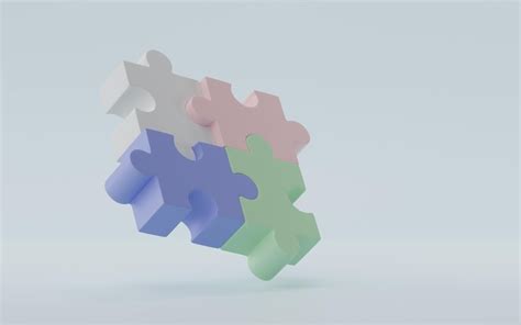 Premium Photo 3d Render 3d Illustration Jigsaw Puzzle Pieces On Blue
