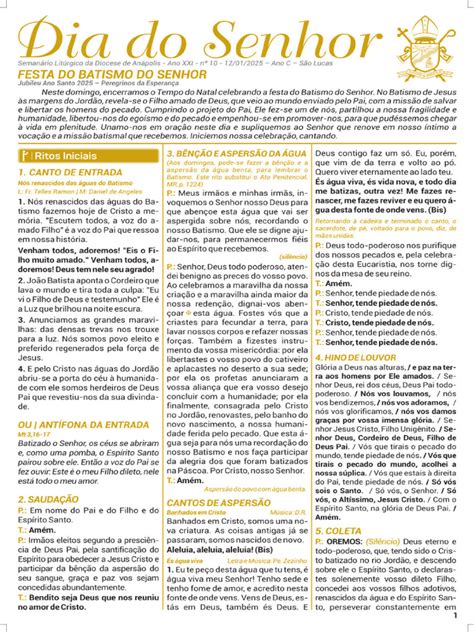 10 Festa Do Batismo Do Senhor Site Pdf
