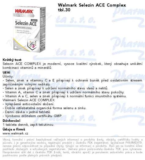 Walmark Selezin Ace 30 Tablet Sos Lekáreň Online Internetová Lekáreň