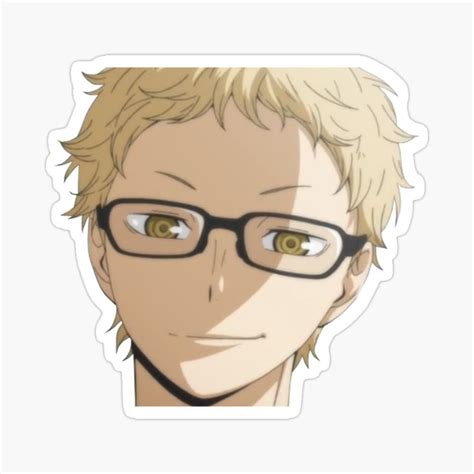 Sticker avec l œuvre Tsukishima de l artiste clowanflow Haikyuu