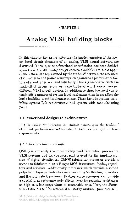 Pdf Analog Vlsi Building Blocks