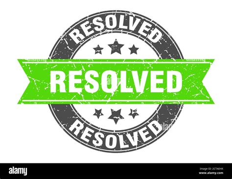 Resolved Round Stamp With Ribbon Sign Label Stock Vector Image And Art