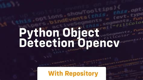Python Object Detection Opencv Youtube
