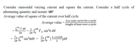 define r m s value of alternating current show that its value is