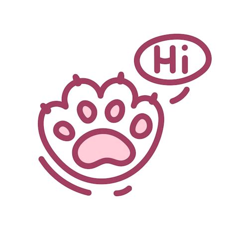 Premium Vector Cute Cat Paw With Soft Gentle Pads In Doodle Style