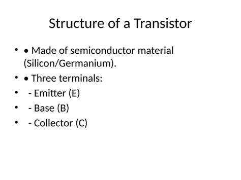 Bipolar Junction Transistors Presentation Pptx