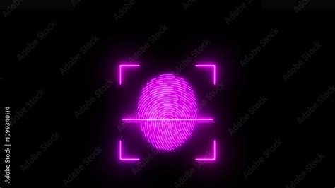 Biometric Fingerprint Scan For Access Video Animation Of Fingerprint Scanning Over Shapes Moving