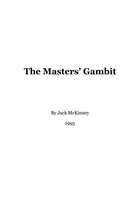 The Masters Gambit